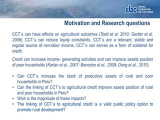 Del Pozo: Cct and agricultural credit | PPT