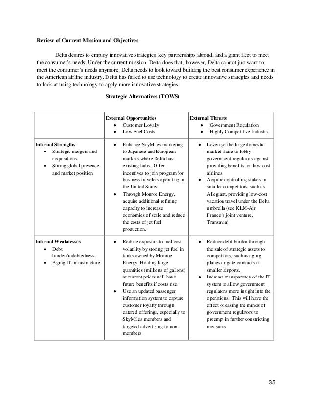 delta airlines strategy analysis