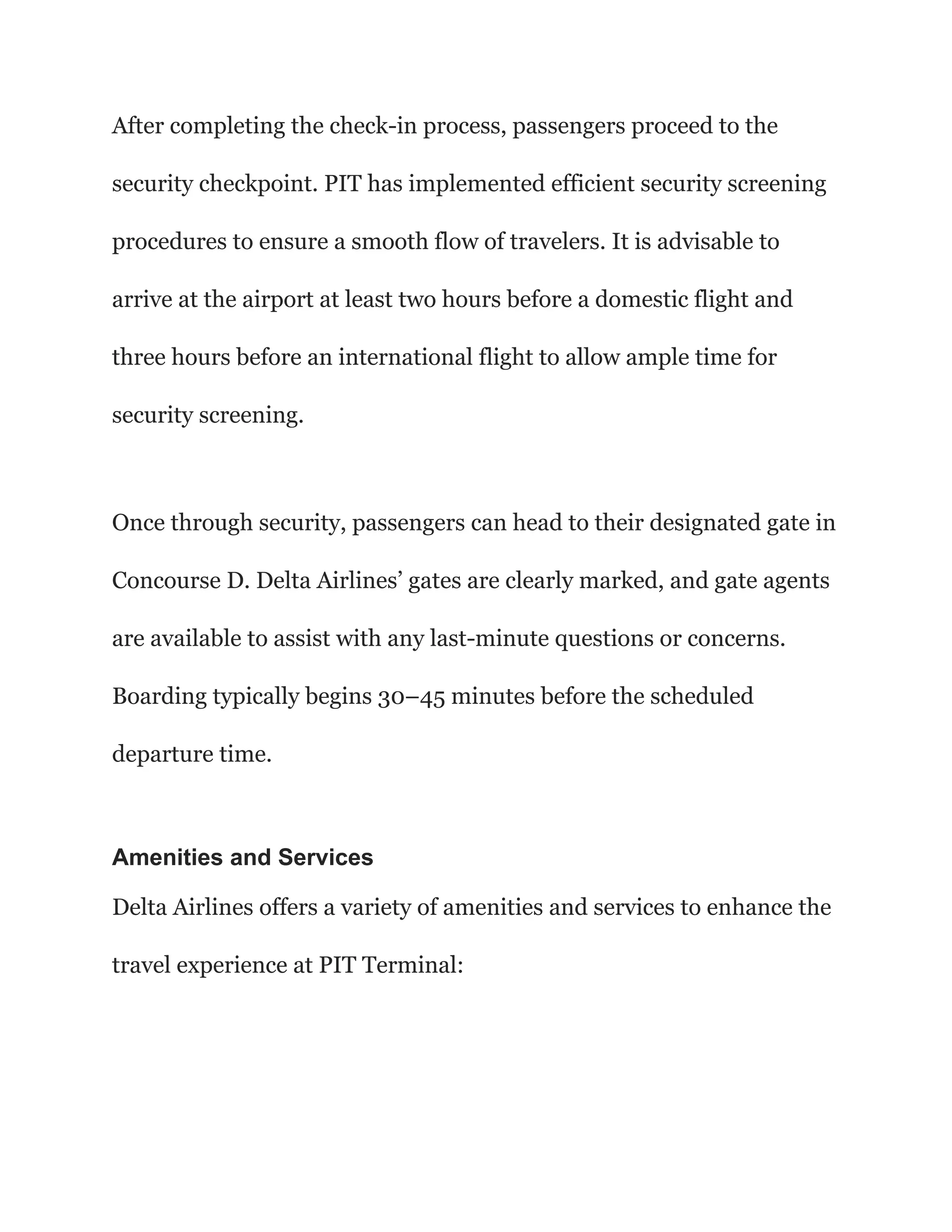 Delta Airlines PIT Terminal-Delta Airlines PIT Terminal | PDF