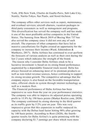 DELTA AIRLINES STOCK PERFORMANCE ANALYSIS 1DELTA AIRLINES ST.docx