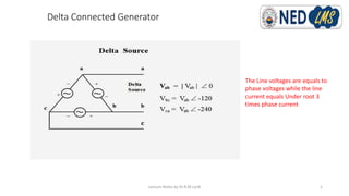 Delta connected generator lecture 1(b) | PDF