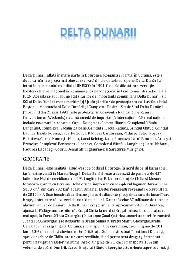 Delta dunarii | PDF | Free Download