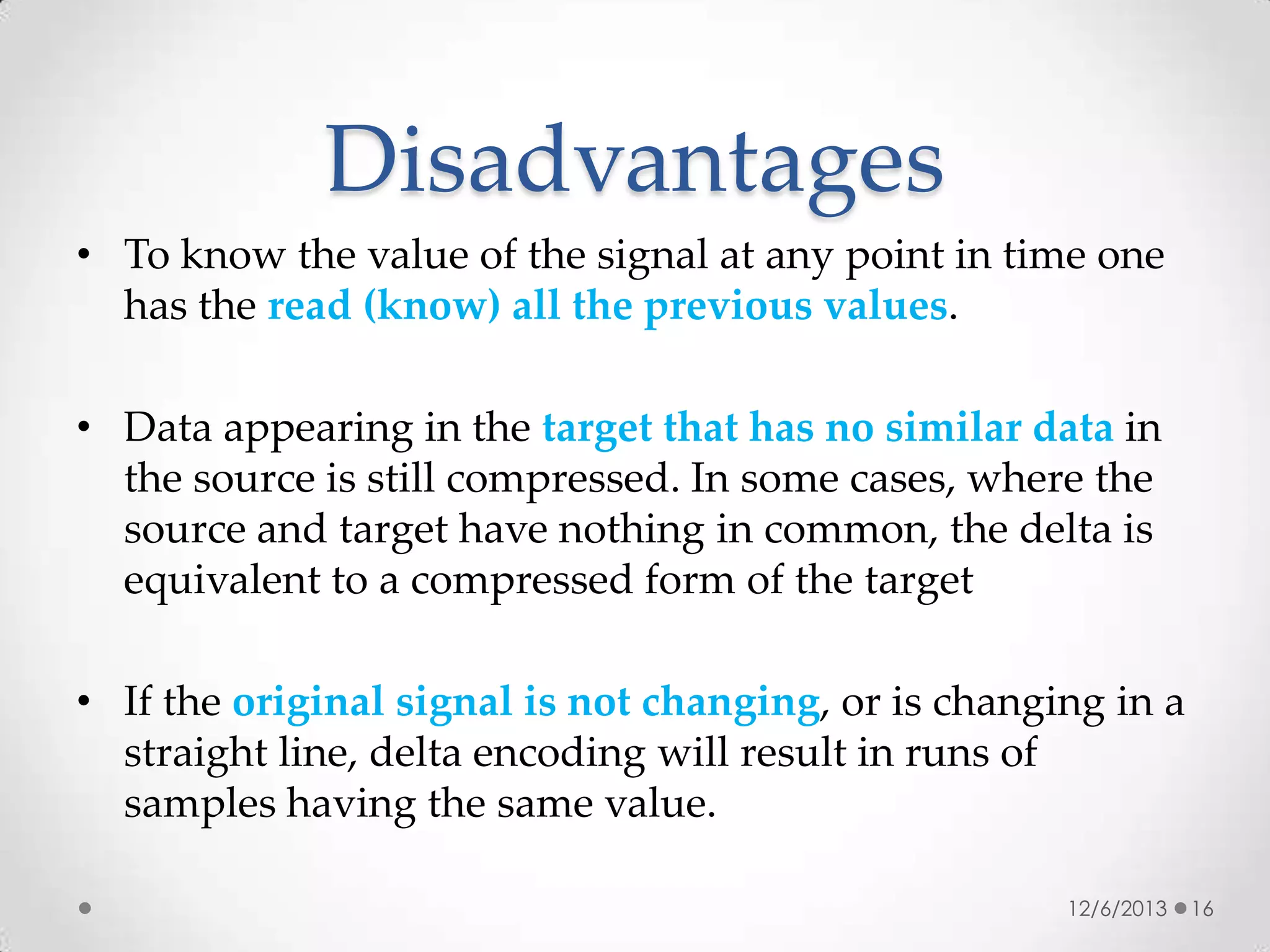 Delta encoding in data compression by Nisha Menon K studying mtech at ...