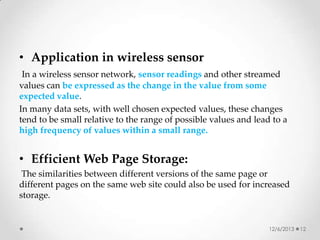 Delta encoding in data compression by Nisha Menon K studying mtech at ...
