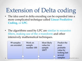 Delta encoding in data compression by Nisha Menon K studying mtech at fisat | PPSX