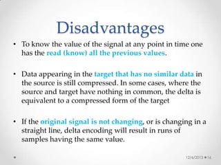 Delta encoding in data compression by Nisha Menon K studying mtech at ...