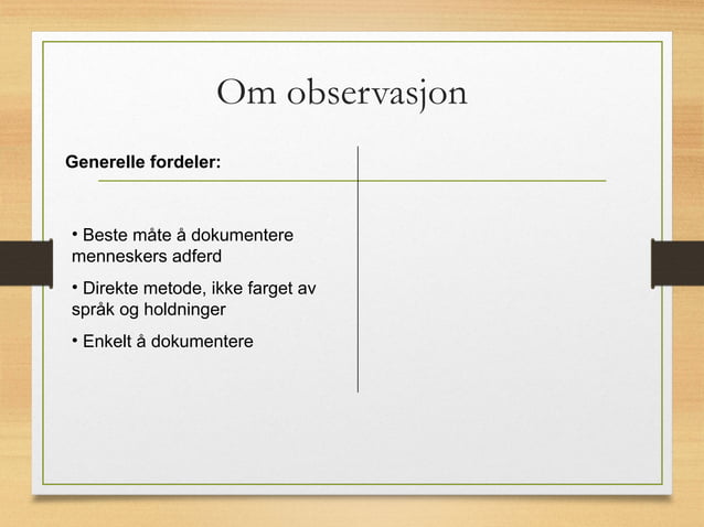Deltakende observasjon | PPT