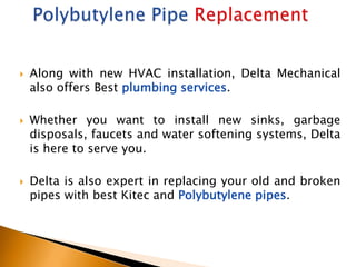 Heating and Cooling Service By Delta Mechanical | PPT