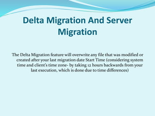 Delta migration and server migration | PPTX | Cloud Computing | Internet