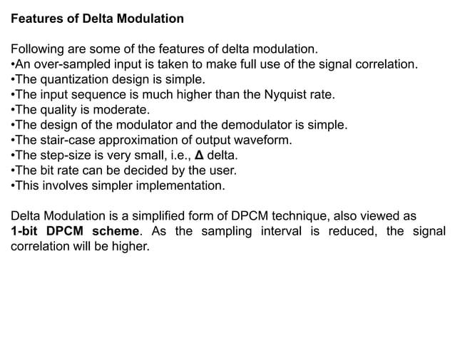Delta Modulation.pptx | Digital Audio | Computer Software and Applications