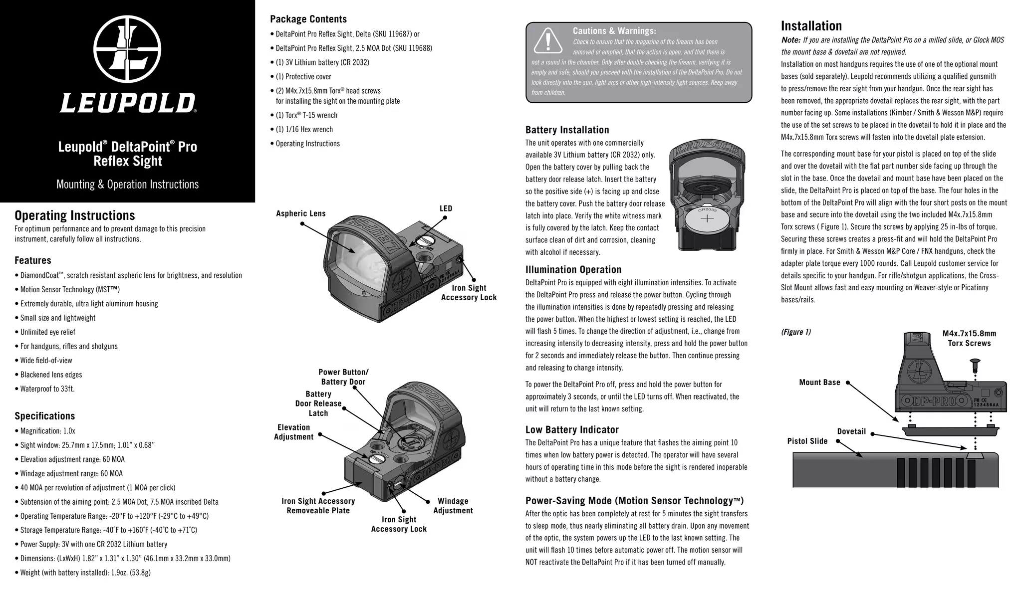 Instruction manual | Leupold DeltaPoint Red Dots | Optics Trade | PDF