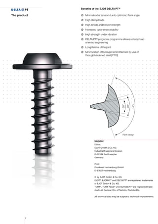 EJOT DELTA PT Catalogue | PDF | Physics | Science
