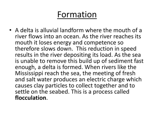 Deltas- types, formation, case studies | PPTX