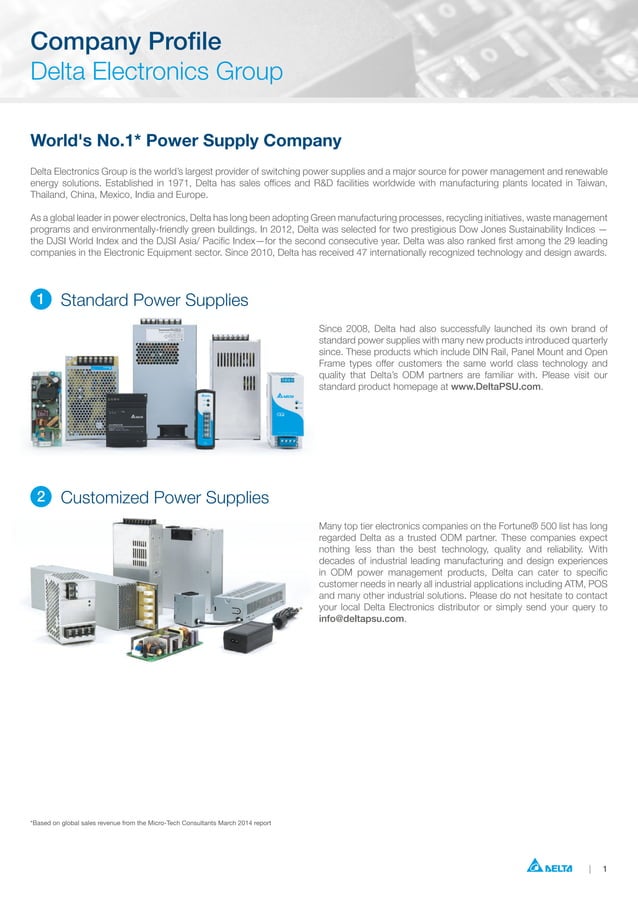 Delta Standard Power Supplies Catalog (August 2014) | PDF