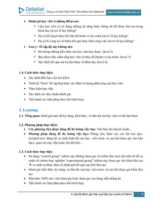 4 cấp độ đánh giá hiệu quả đào tạo - Kurt Patrick | PDF