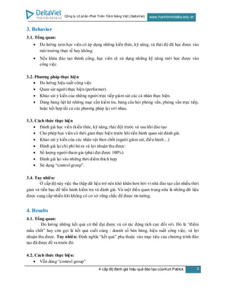 4 cấp độ đánh giá hiệu quả đào tạo - Kurt Patrick | PDF