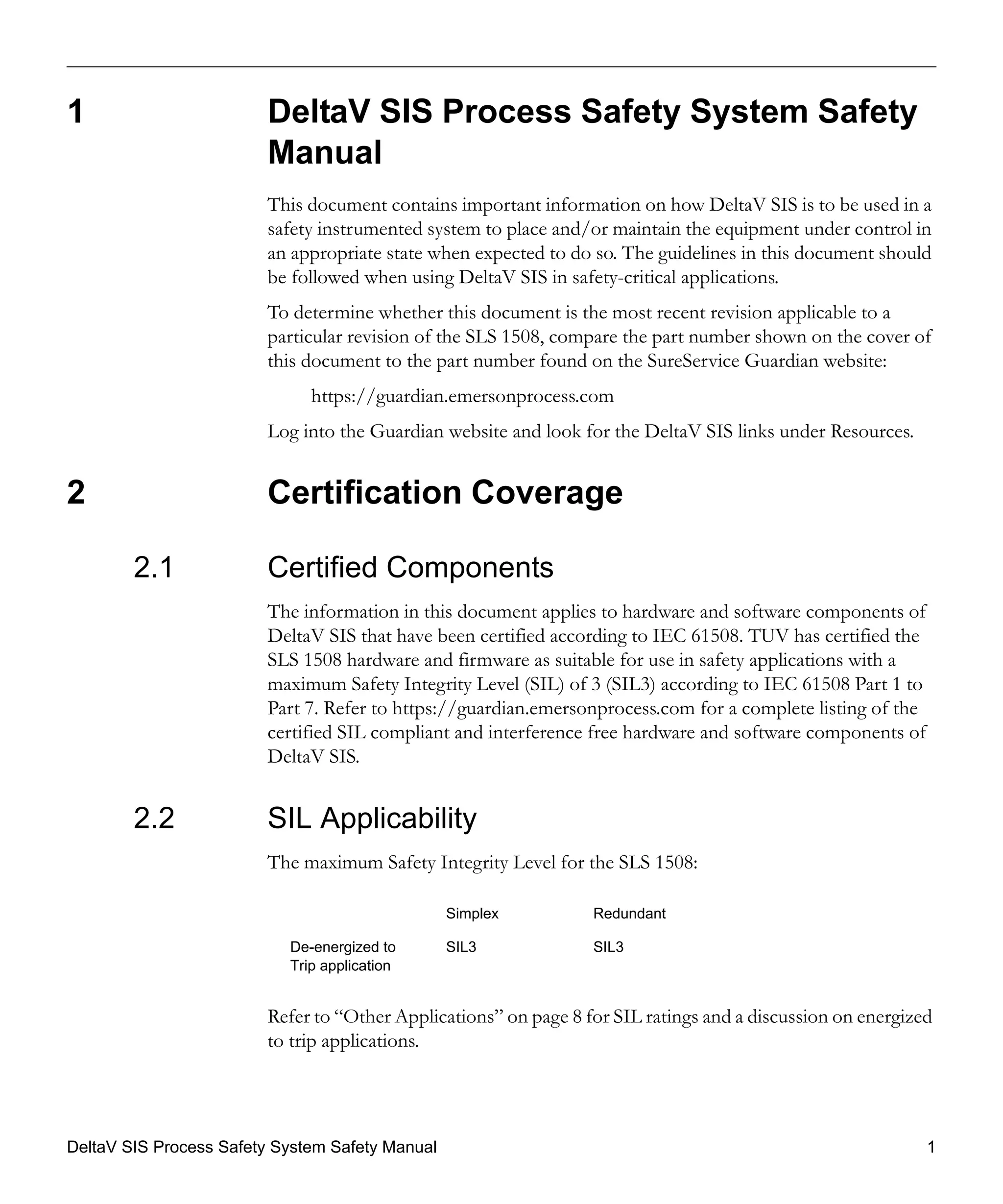 Delta v sis safety manual, may 2011 | PDF