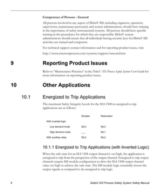 Delta v sis safety manual, may 2011 | PDF