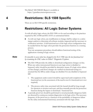 Delta v sis safety manual, may 2011 | PDF