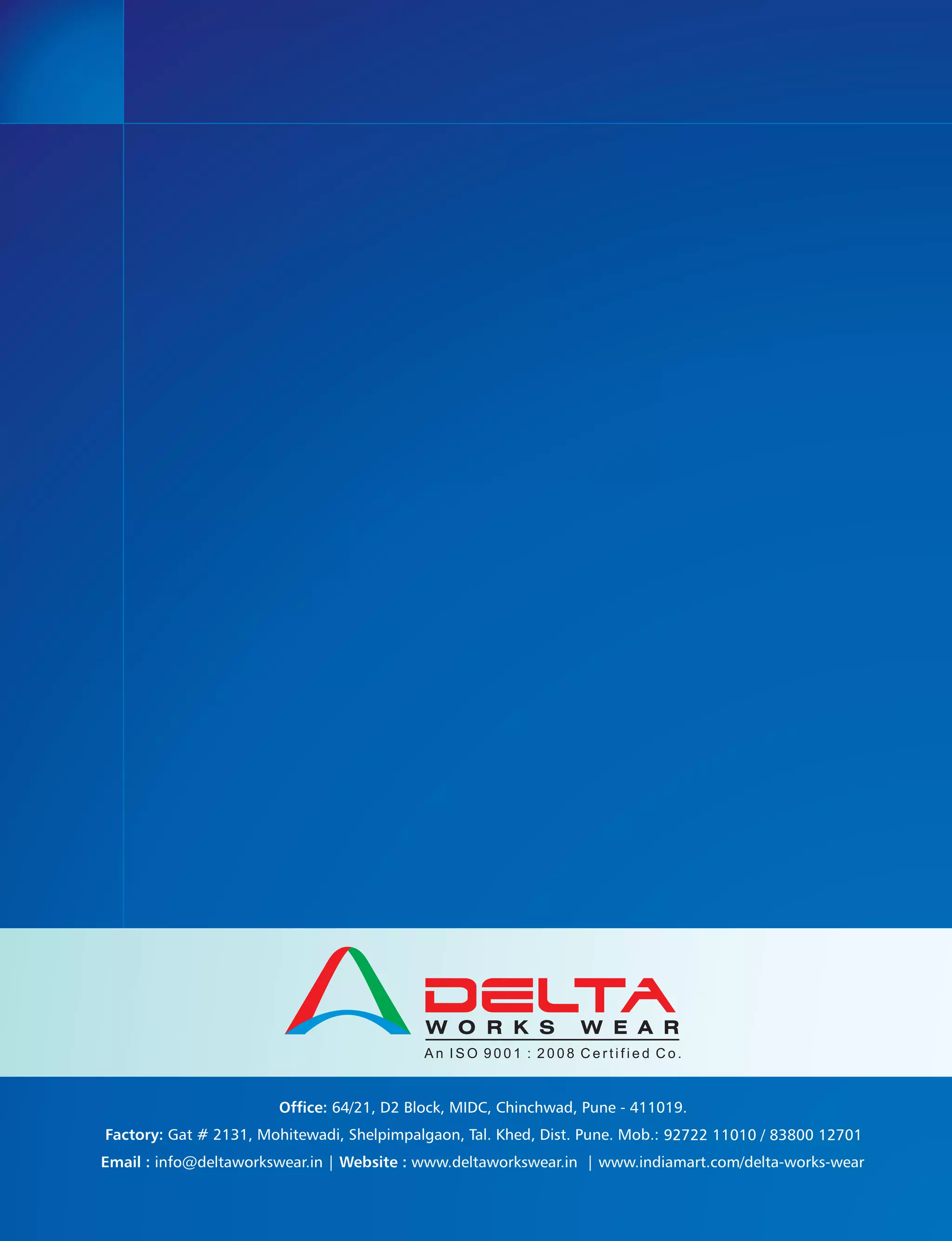 Delta Works Wear, Pune, Industrial Safety Uniforms | PDF