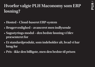 Deltek og PLH arkitekter: Deltek First Maconomy | PDF