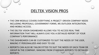 Deltek vision Enterprise Resource Planning | PPTX