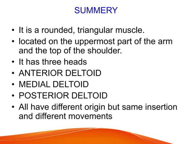 Deltoid muscle, origin insertion and movement | PPT