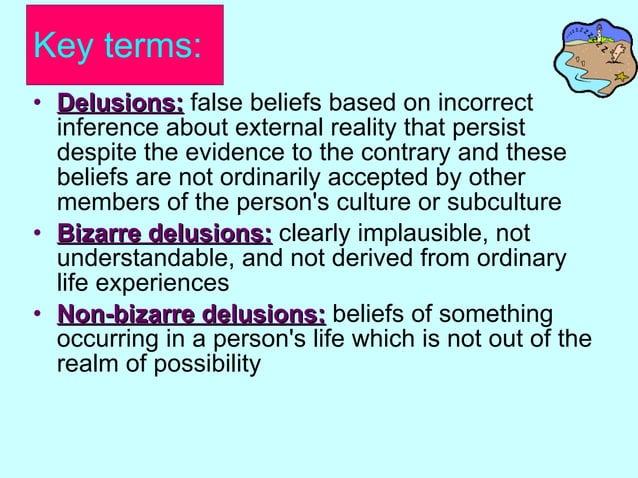 Delusional Disorders | PPT | Mental Health | Diseases and Conditions