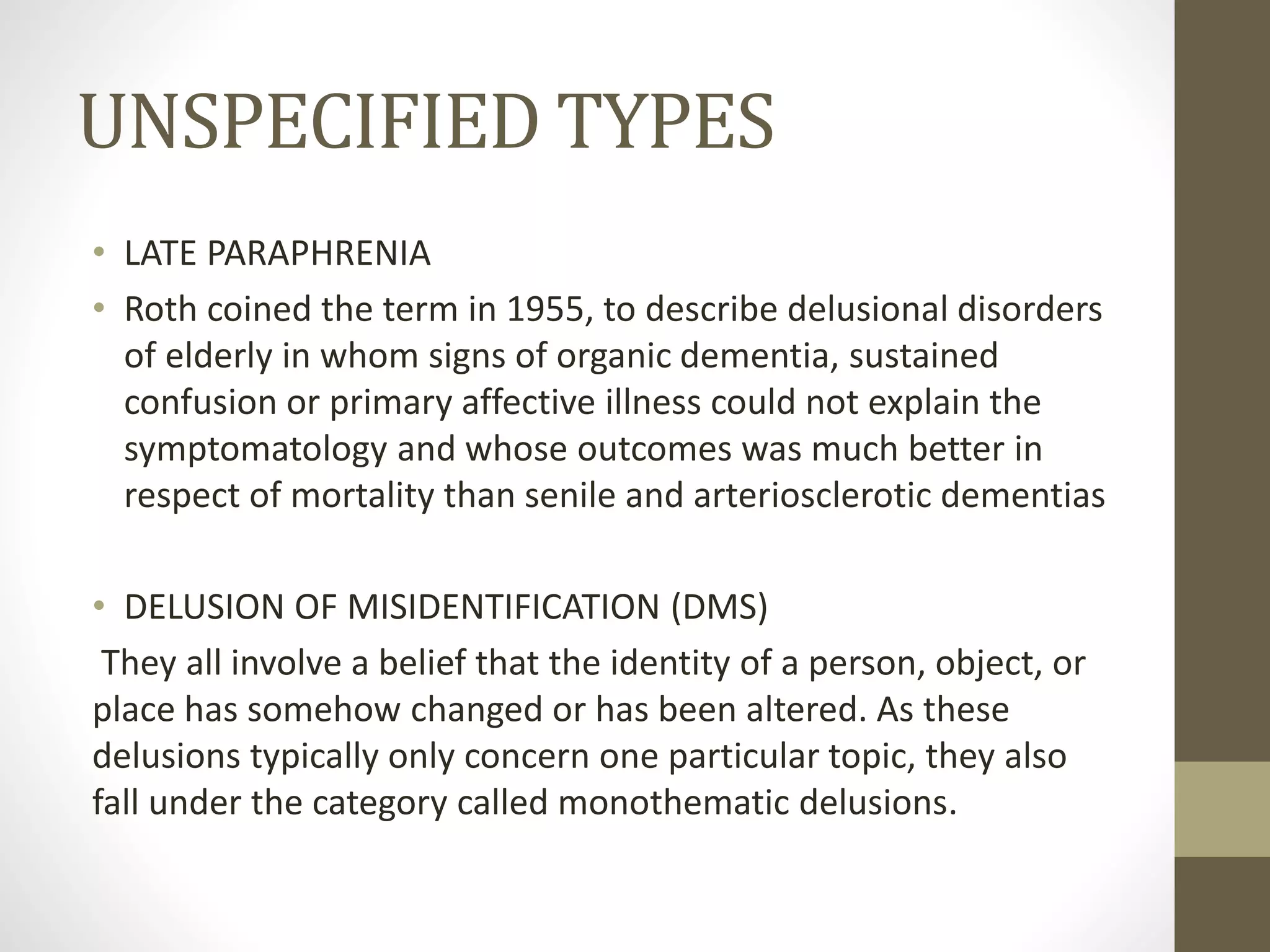 Delusional disorder | PPTX
