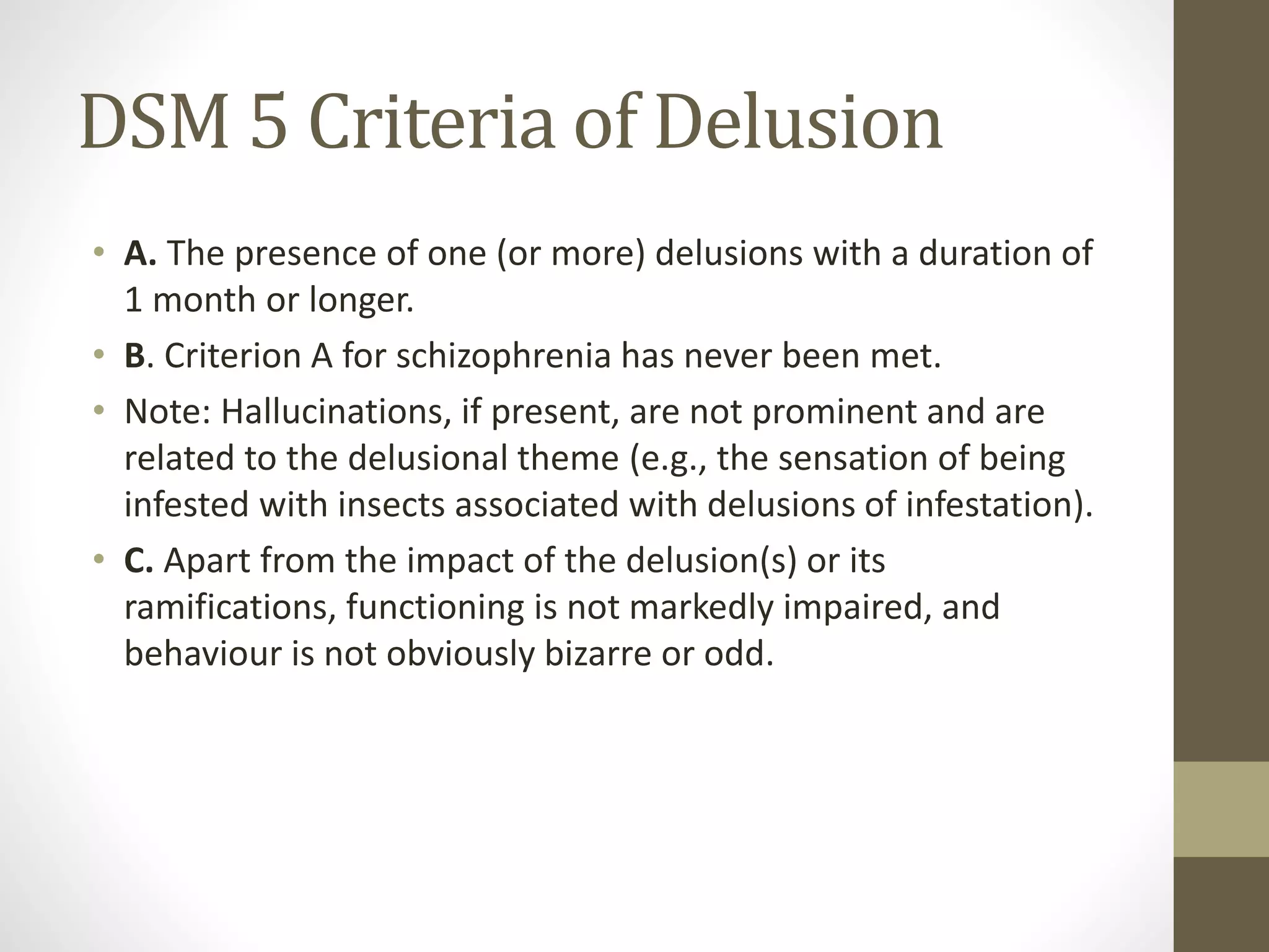 Delusional disorder | PPTX