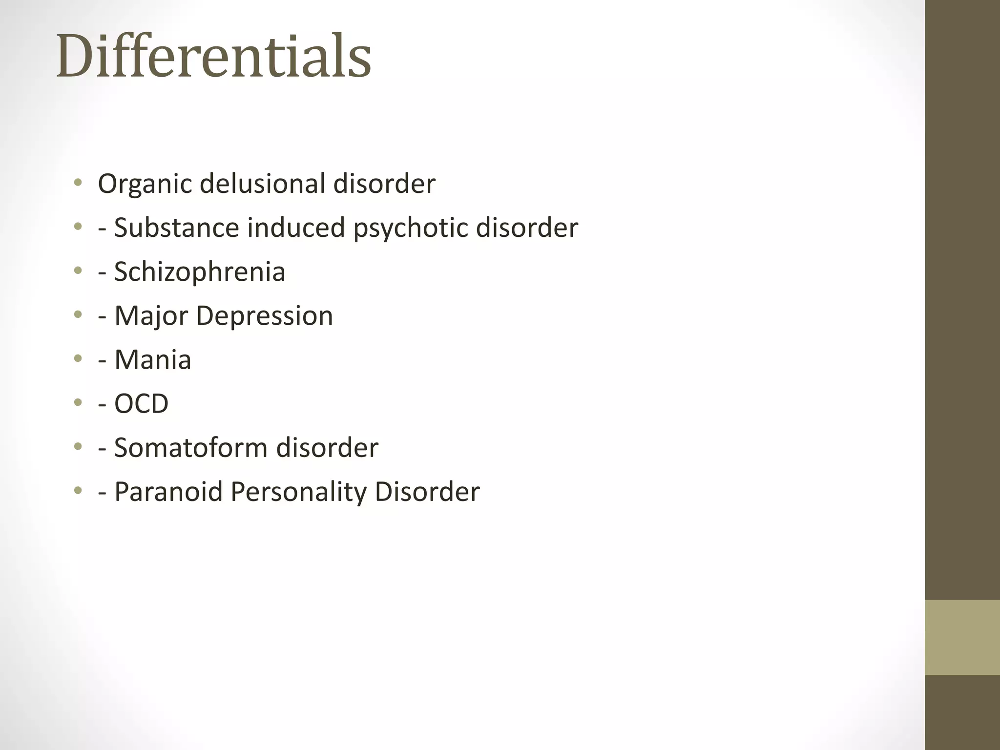 Delusional disorder | PPTX