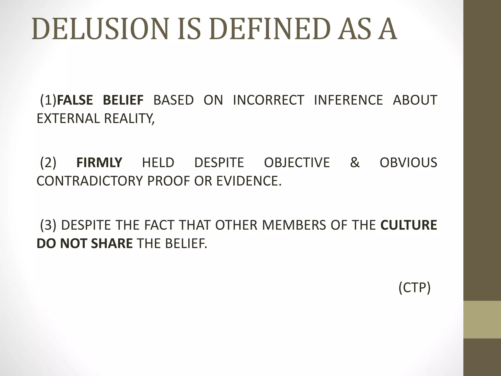 Delusional disorder | PPTX