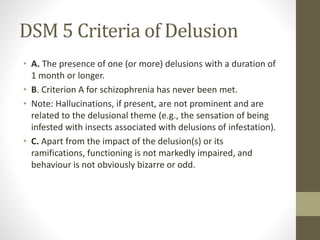 Delusional disorder | PPTX