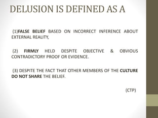 Delusional disorder | PPTX