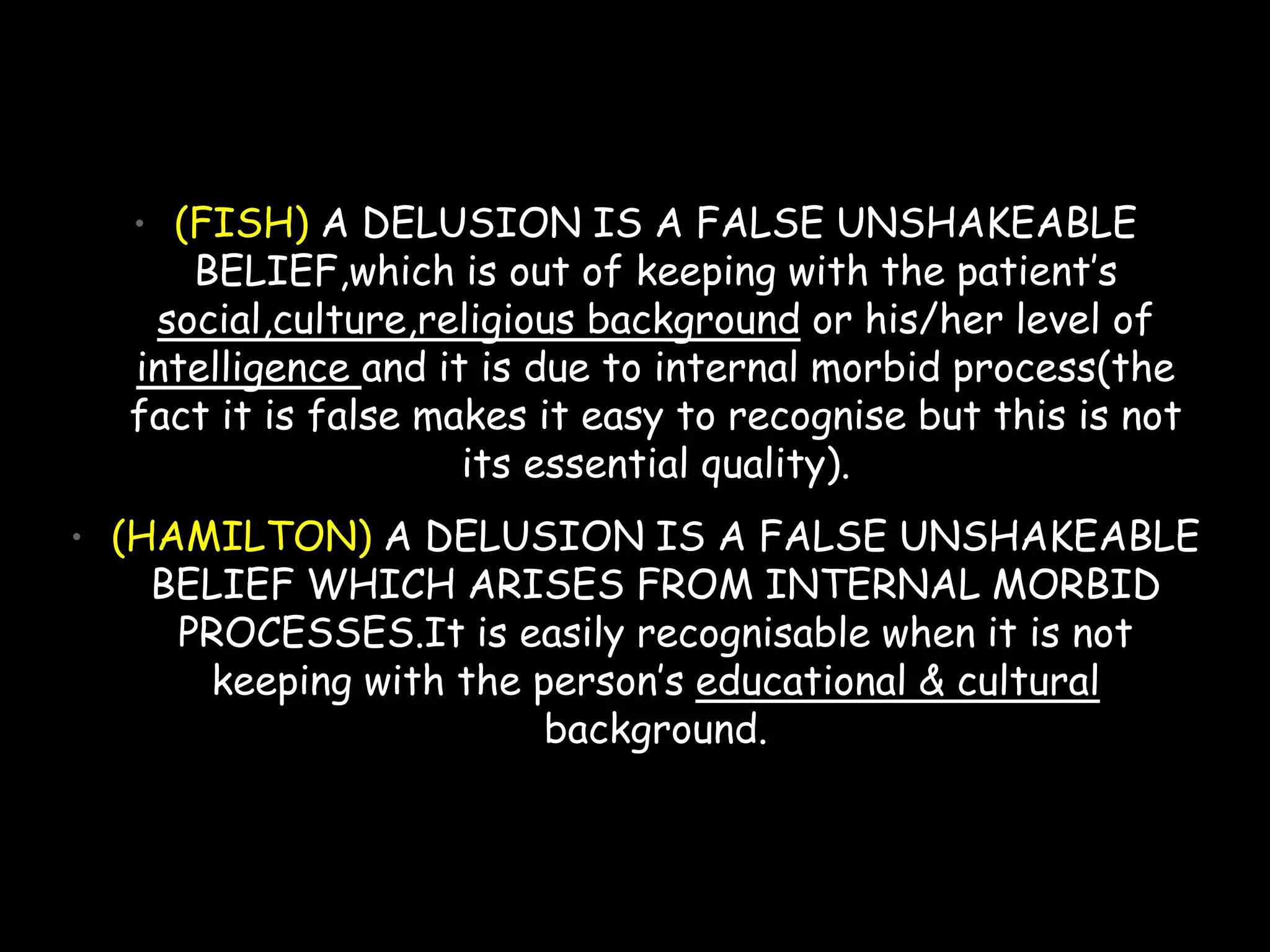 Delusion ppt | PPTX