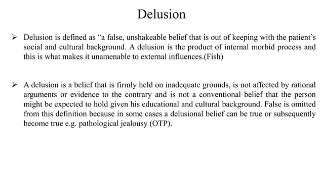 delusion ppt.pptx | Mental Health | Diseases and Conditions