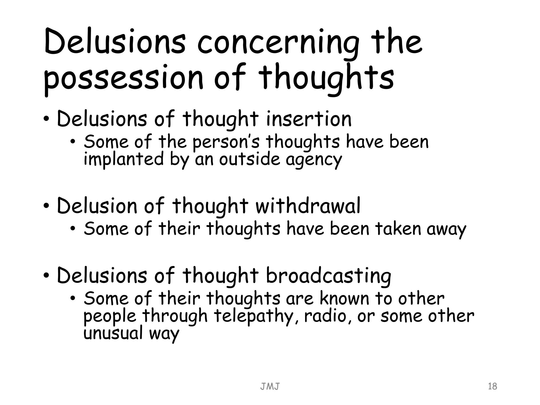 Delusions | PPTX | Mental Health | Diseases and Conditions