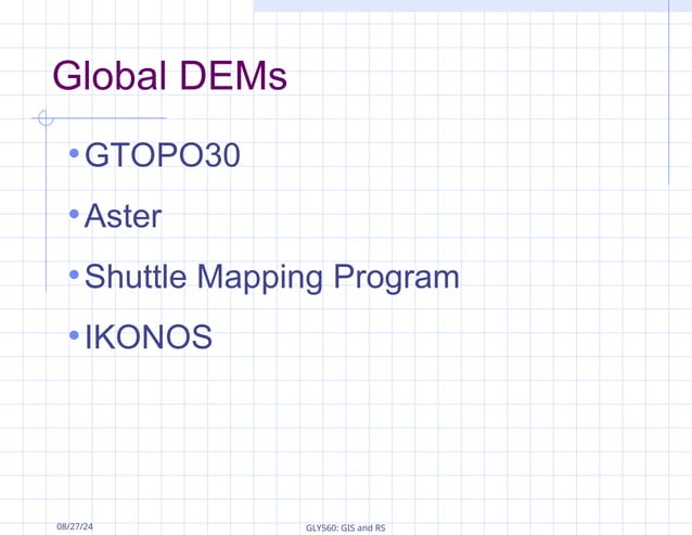 Digital Elevation Model - DEM, DSM, DTM | PPT