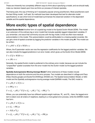 Demography 7263 fall 2015 spatially autoregressive models 2 | PDF