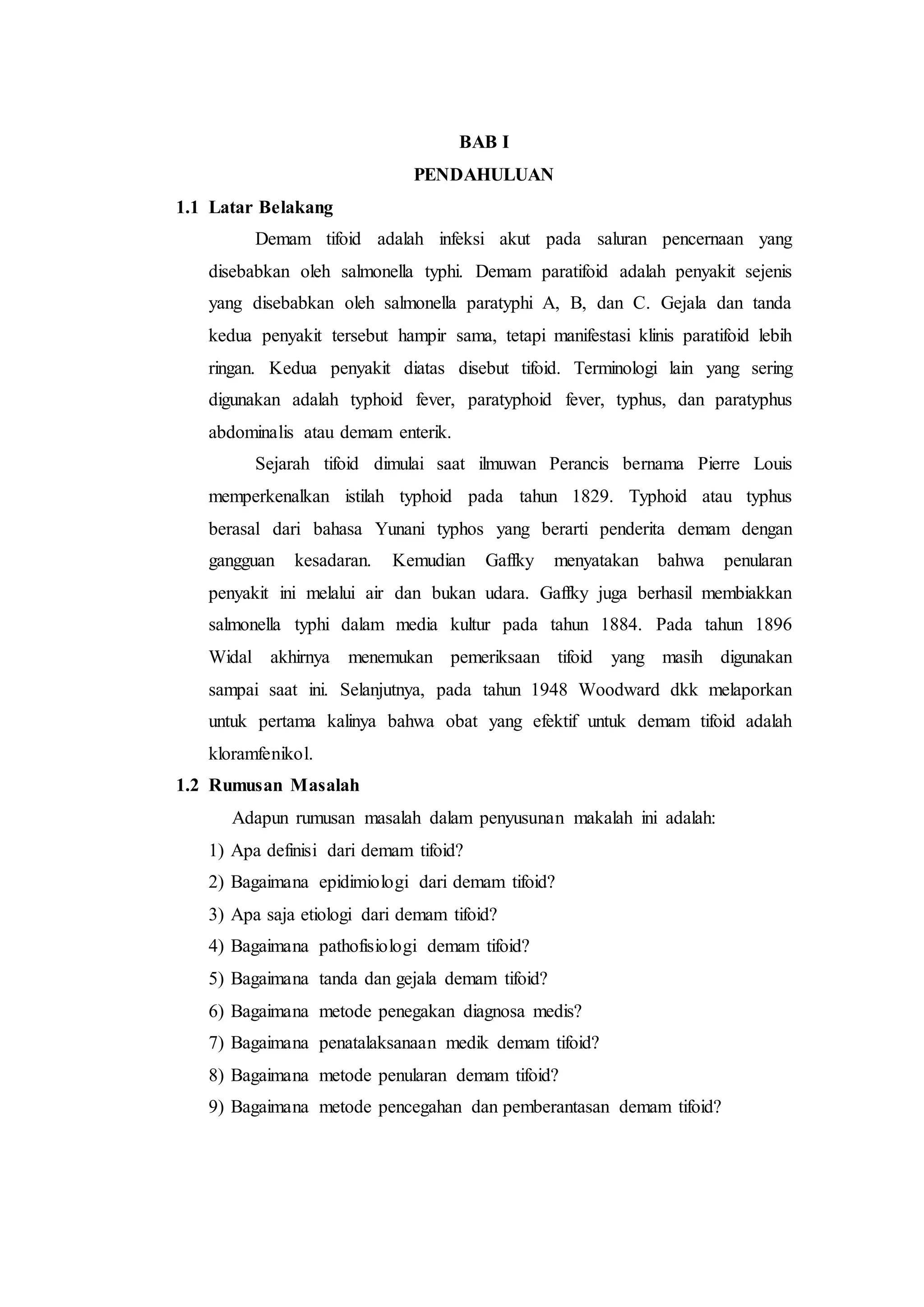 Demam tifoid | DOCX