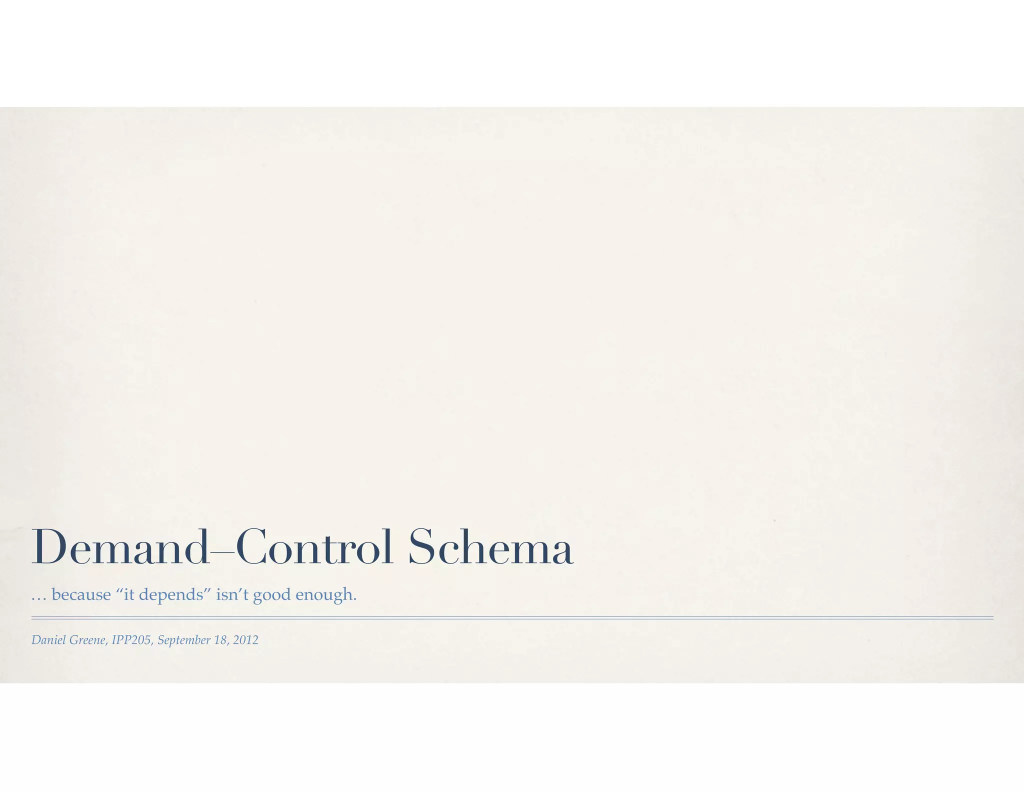Demand Control Schema presentation | PDF