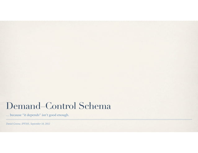 Demand Control Schema presentation | PDF