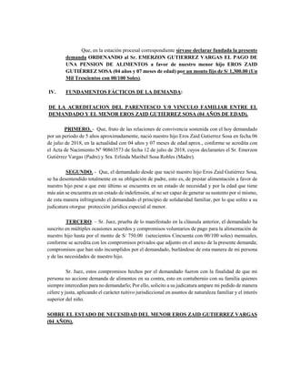 demanda de alimentos | DOCX