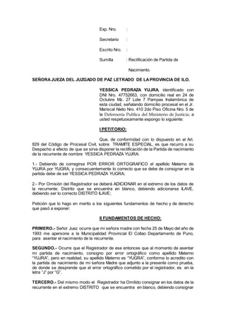 Demanda de rectificacionde partida | DOCX
