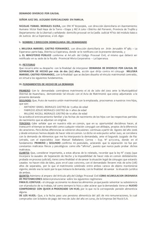 Demanda de violencia mutua | DOCX