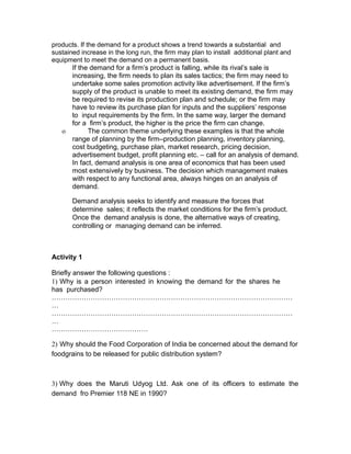 Demand analysis | DOC