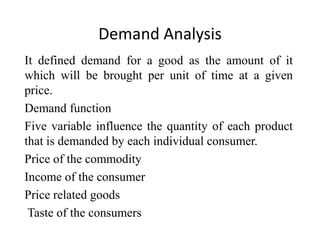 Demand analysis | PPTX | Commodities | Economy