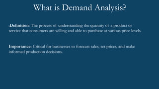 Demand Analysis: The consumer demand, Lw of demand | PPT