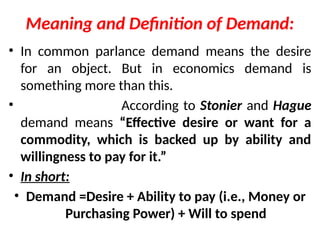 DEMAND ANALYSIS of law of demand explanation | PPTX