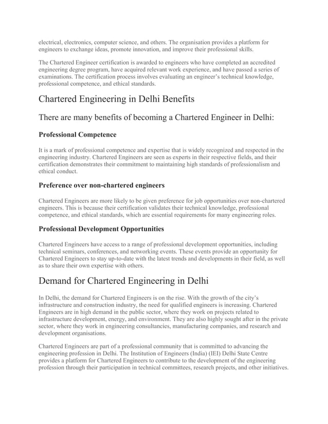 Demand and Benefits of Chartered Engineering in Delhi.docx